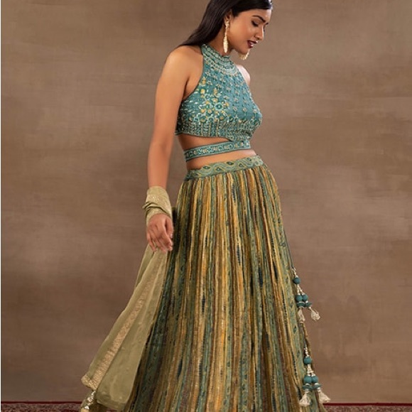 Indya | Lehengas | Nwt Sequin Embroidered Lehenga Set With Blouse And ...